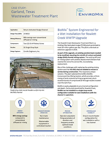 Garland, TX: BioMix Engineered for Wet Installation for Rowlett Creek WWTP