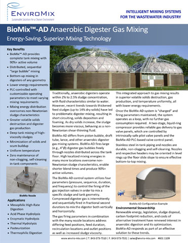 BioMix-AD Anaerobic Digester Mixing System